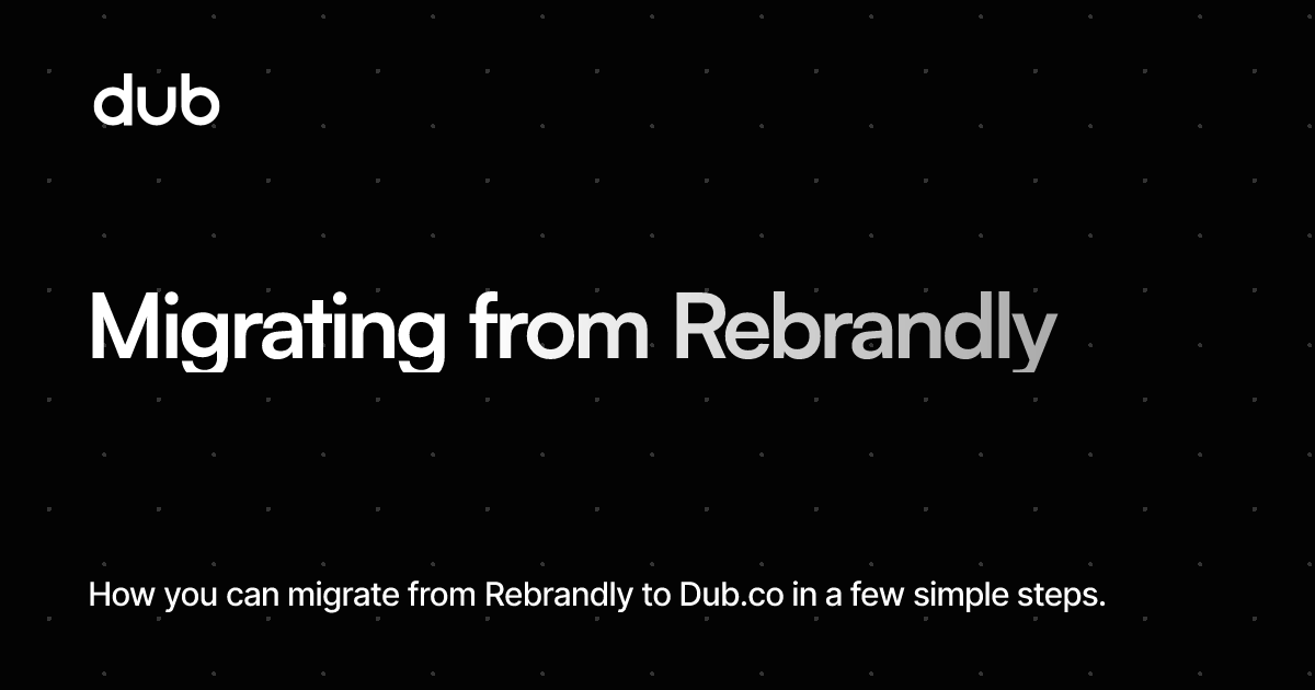 Migrating from Rebrandly | Dub